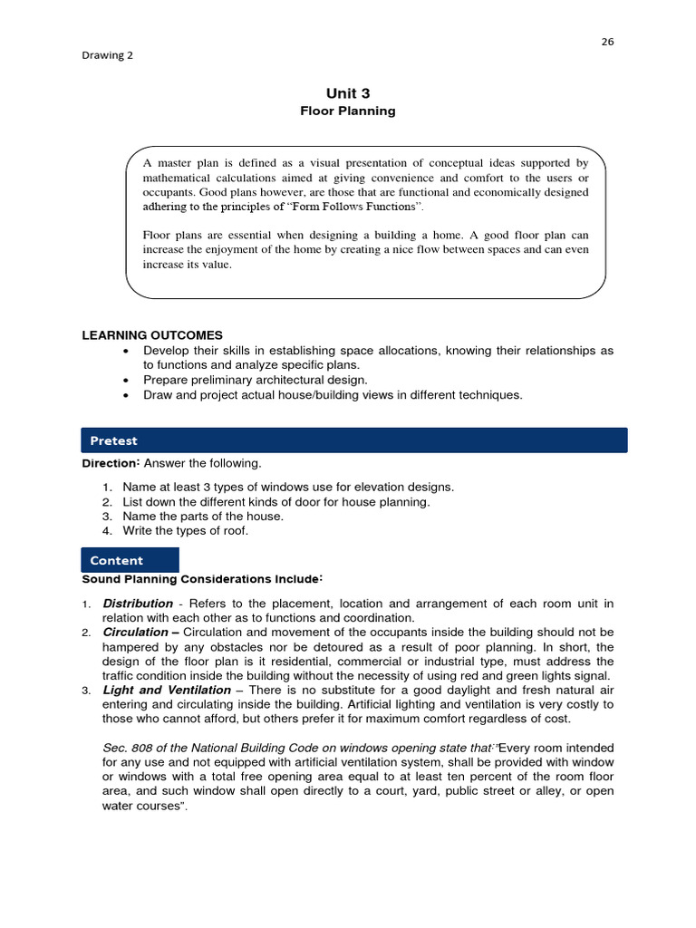 Drawing2-Unit-3-Module First Year | PDF | Roof | Drawing