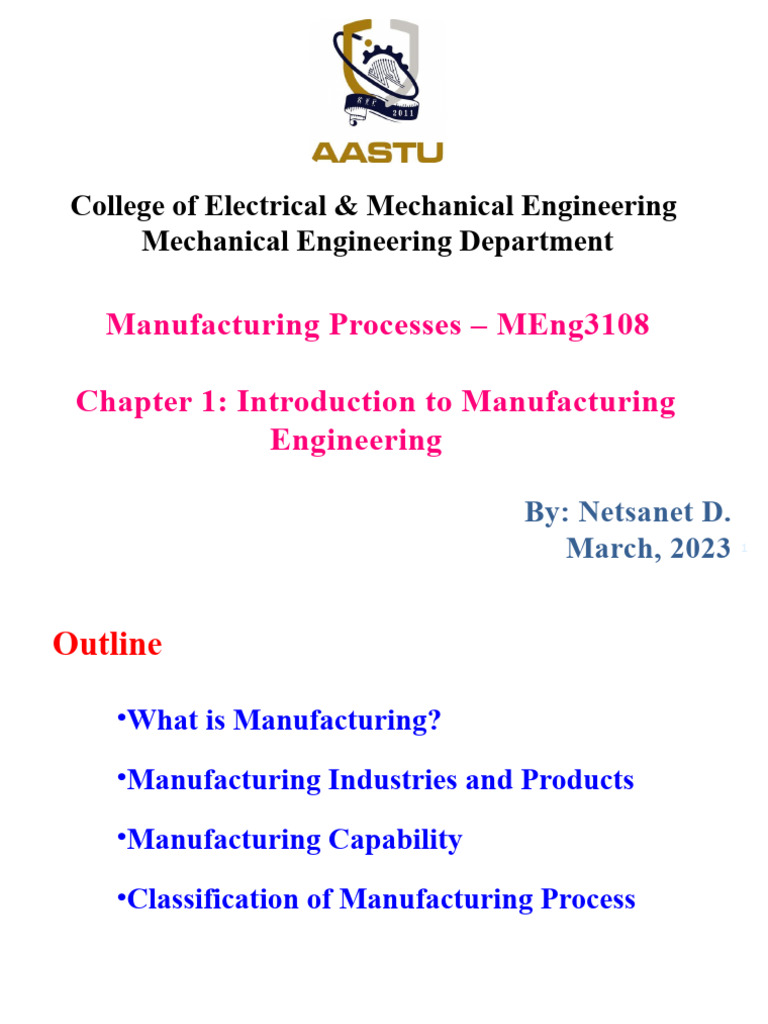 Chapter 1 Introduction To Manufacturing Eng'g | PDF | Goods | Capital ...