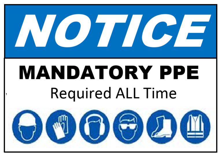 Mandatory Ppe Wear: Required ALL Time | PDF