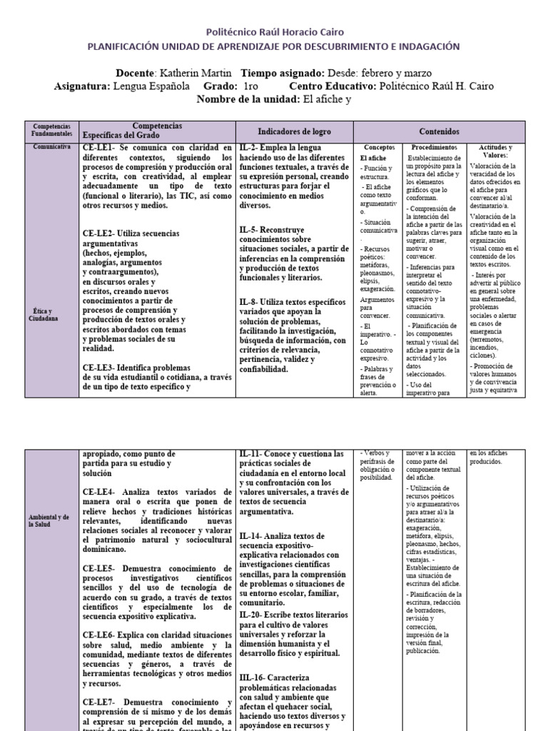 Planificacin Completa p3 Lengua Española | PDF | Evaluación | Aprendizaje