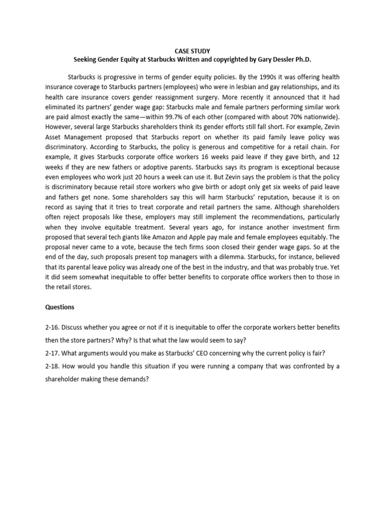 Case Study 1 | PDF | Starbucks | Employment