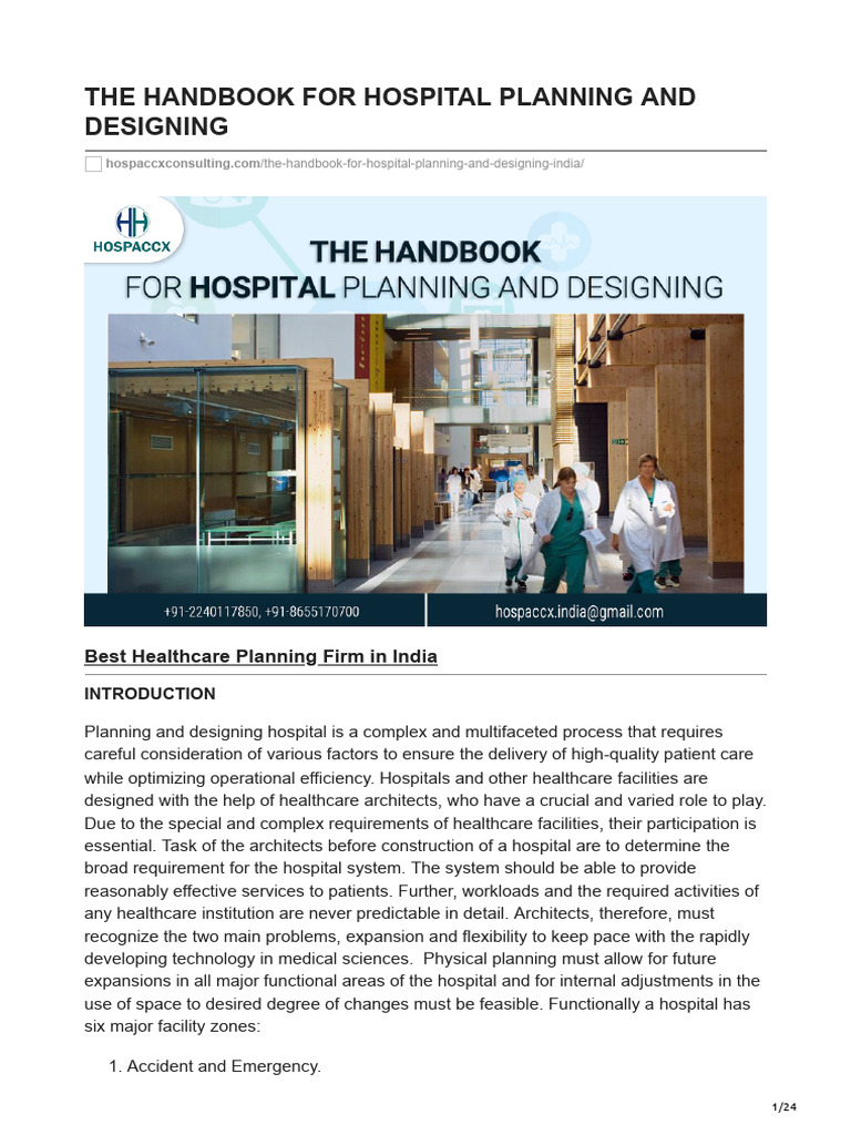 Handbook for Hospital Planning & Design | PDF | Patient | Hospital