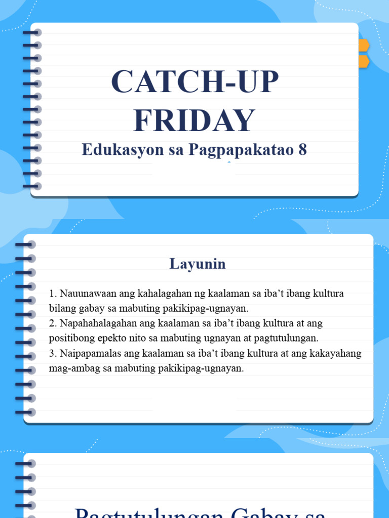 Catch Up Friday PPT ESP 8 | PDF