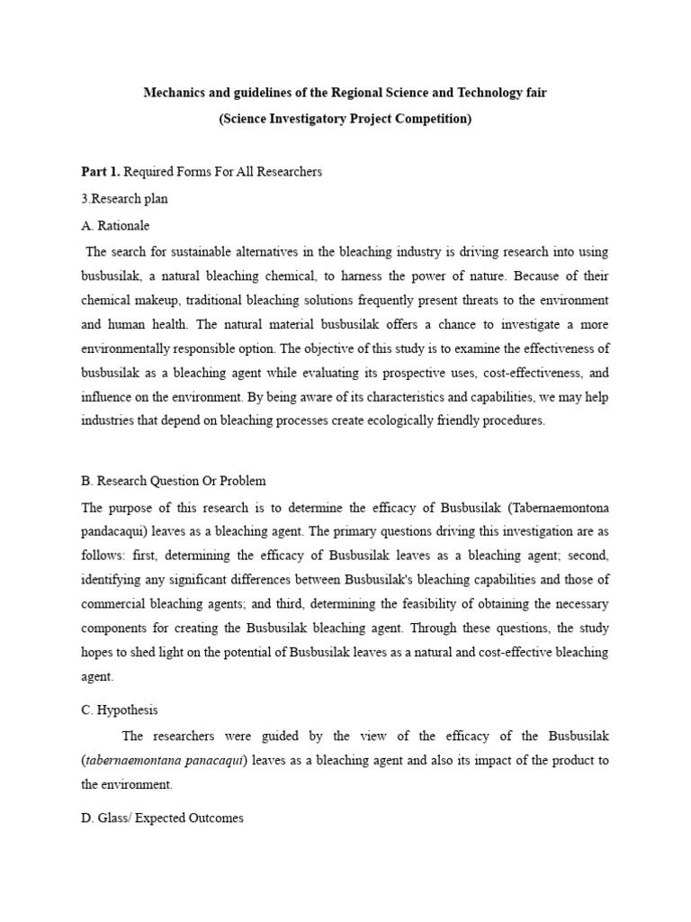 Busbusilak: Eco-Friendly Bleaching Agent | PDF | Bleach | Science