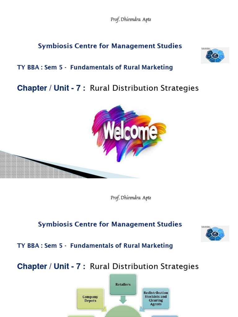 Unit 7 Rural Distribution Strategies | PDF | Retail | Marketing