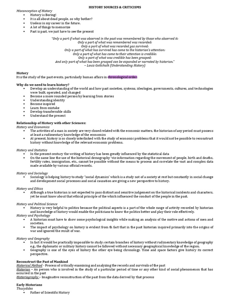 History Sources Crticism RPH | PDF | Primary Sources | Historian