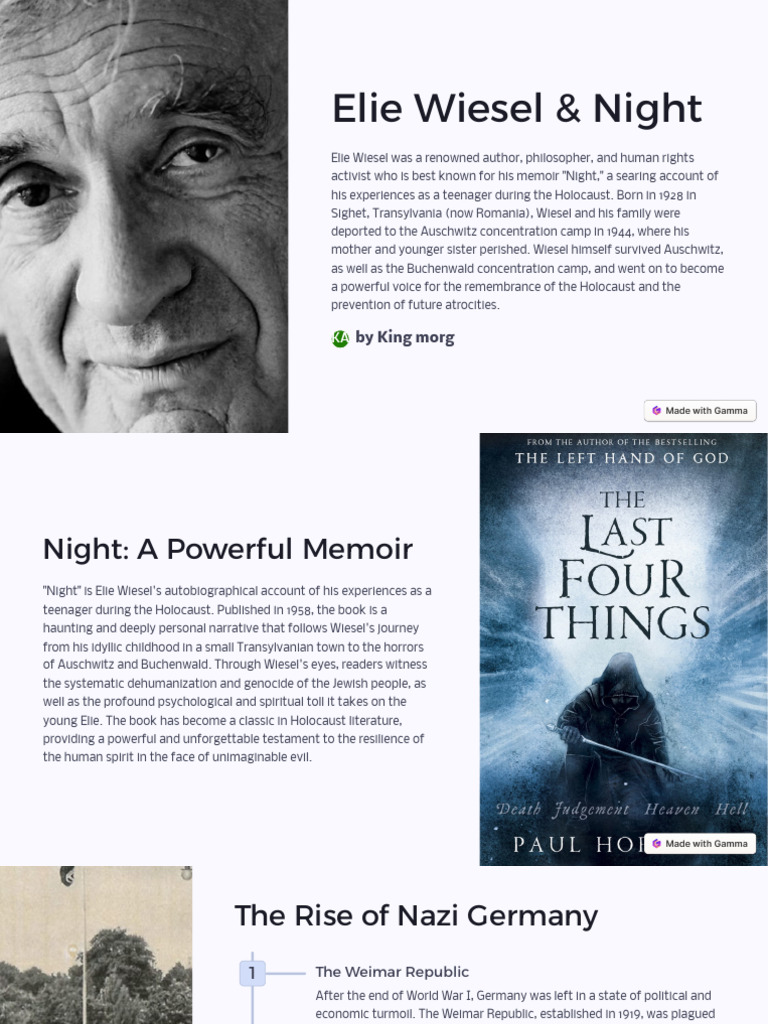 Elie Wiesel and Nightasf | PDF | Nazi Germany | Ayn Rand