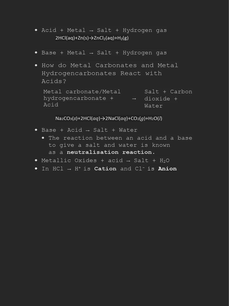 Reactions of Sodium Bicarbonate and Carbonates | PDF | Sodium ...