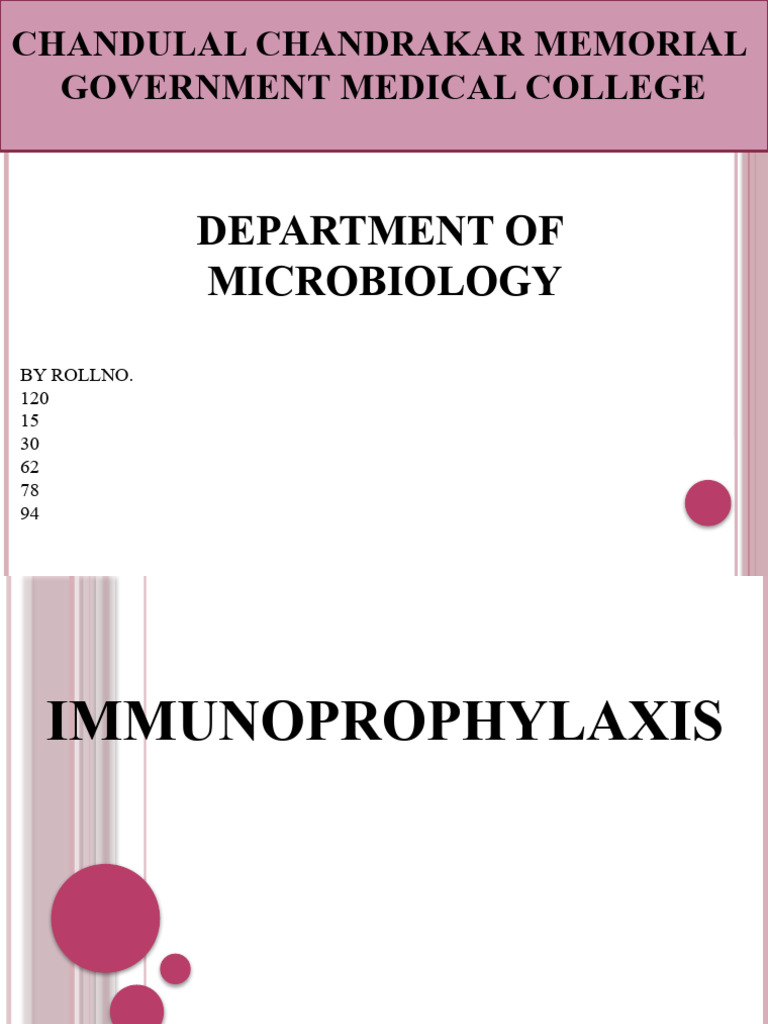 IMMUNOPROPHYLAXIS PPT PPTM | PDF | Vaccines | Vaccination