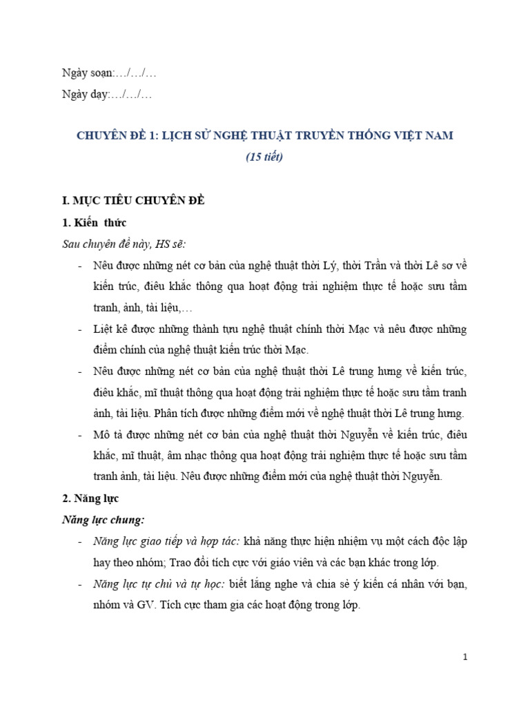 GIÁO ÁN CHUYÊN ĐỀ 1-LỊCH SỬ 11 - SÁCH KNTT | PDF