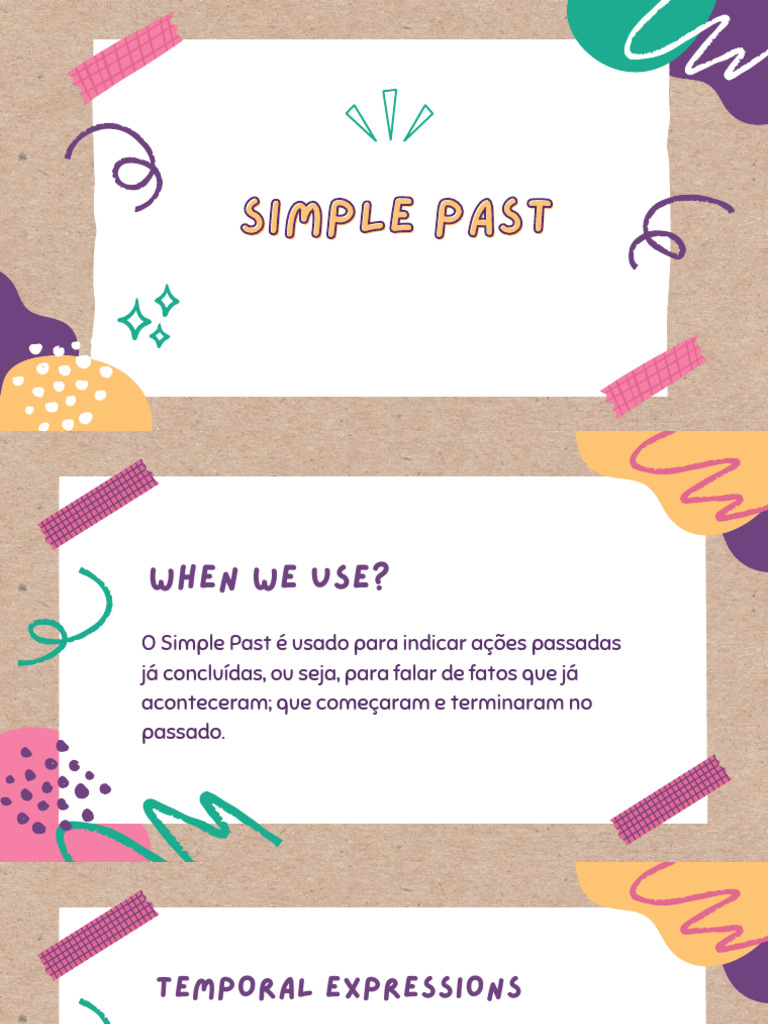 Simple Past | Download grátis PDF | Assunto (gramática) | Mecânica da ...
