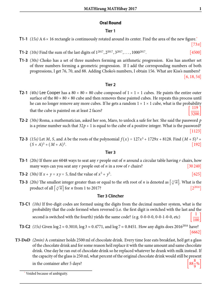 Math Ira 2017 Orals | PDF | Numbers | Mathematical Concepts
