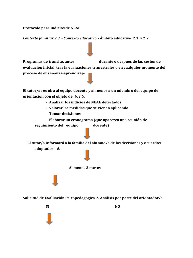 Protocolo para Indicios de NEAE | PDF
