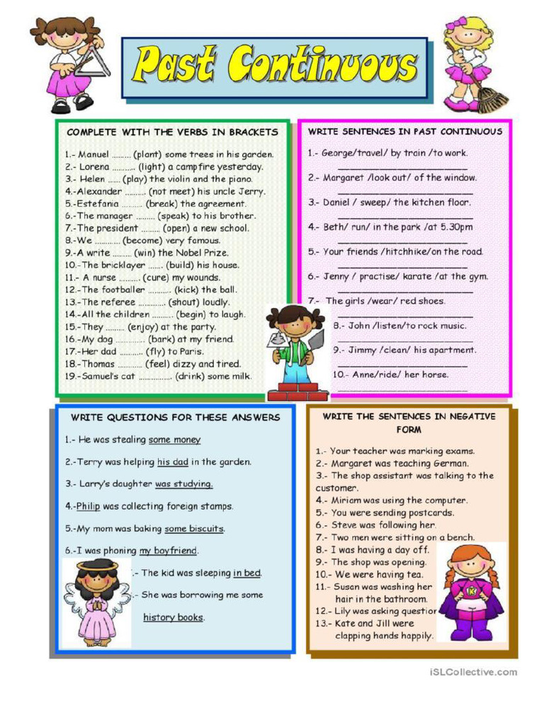 Past Tense Continuous | PDF