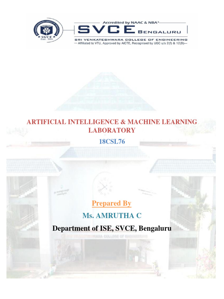 AI & ML - LAB MANUAL - 3 Varients - 23-24-1 | PDF | Cluster Analysis ...