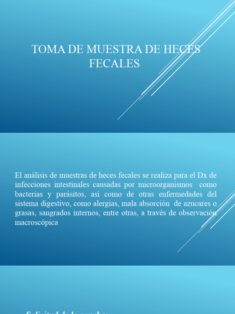 Recolección de Muestras de Heces Fecales | PDF | Heces | Especialidades ...