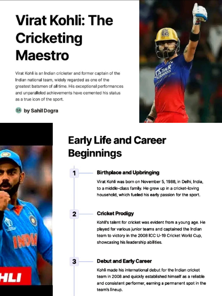 Virat Kohli | PDF | Athletic Sports | Cricket Virat Kohli | PDF | Athletic Sports | Cricket