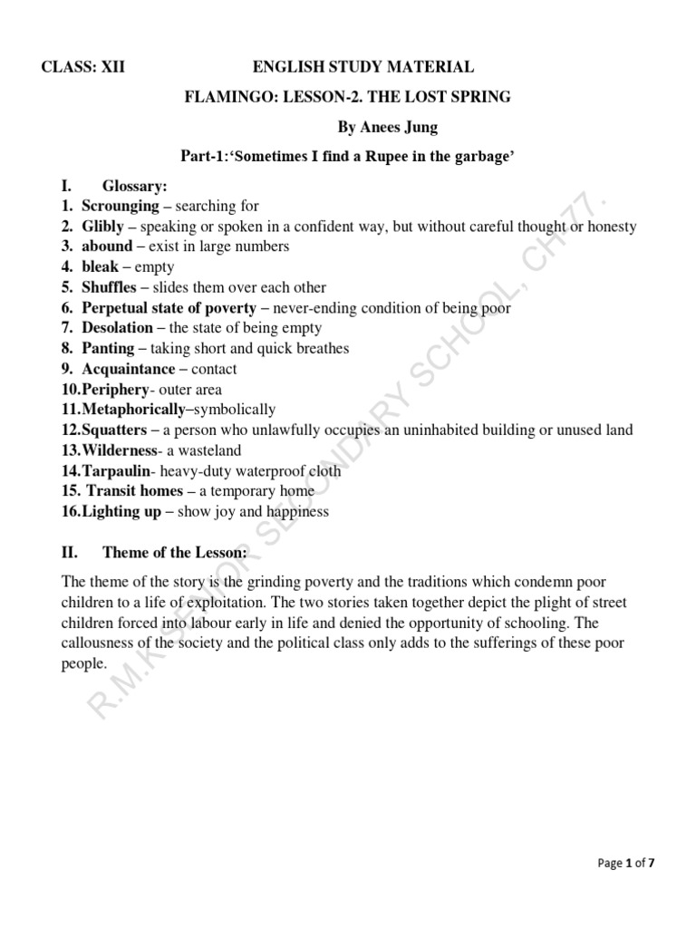 Flamingo L-2. The Lost Spring | PDF