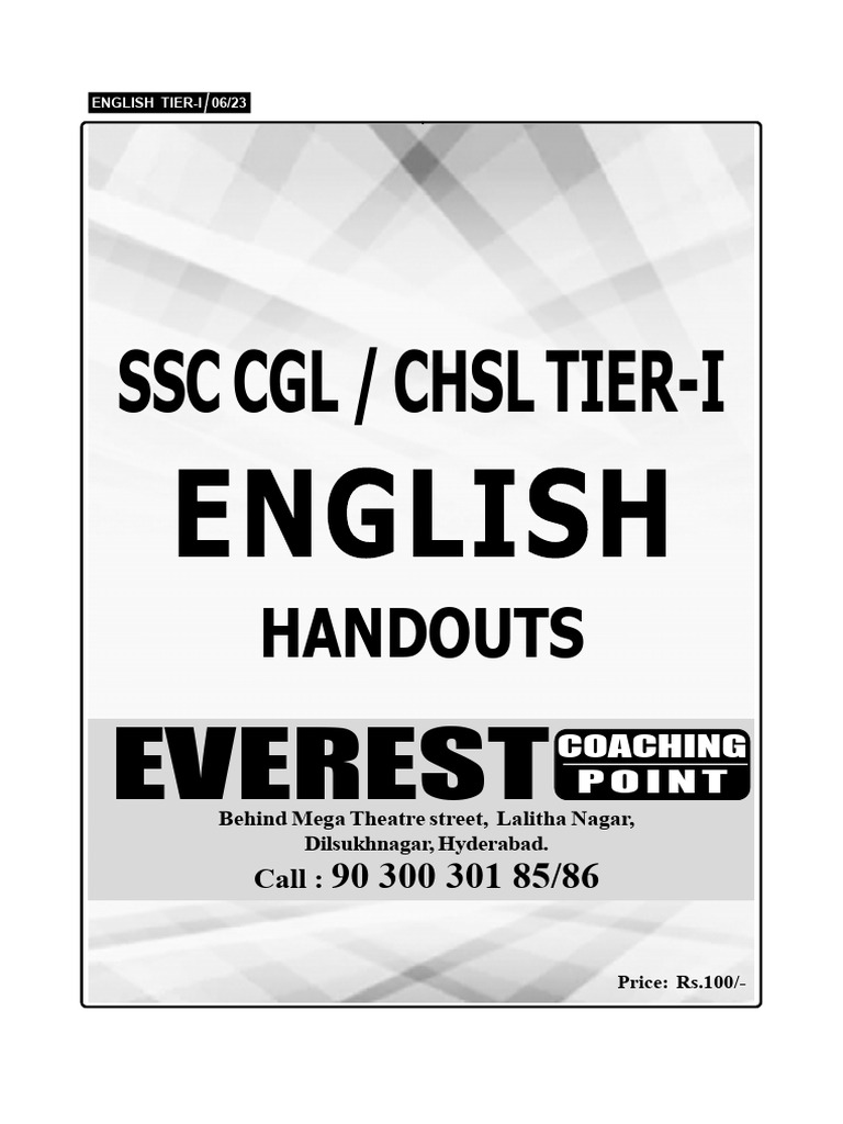 English Handouts | PDF | English Language | Verb