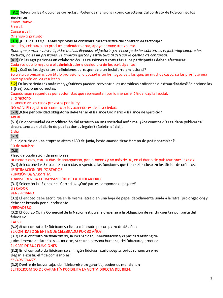 2DO Parcial Der Empresario JUNTADO WORD Y PDF | PDF | Derecho privado ...