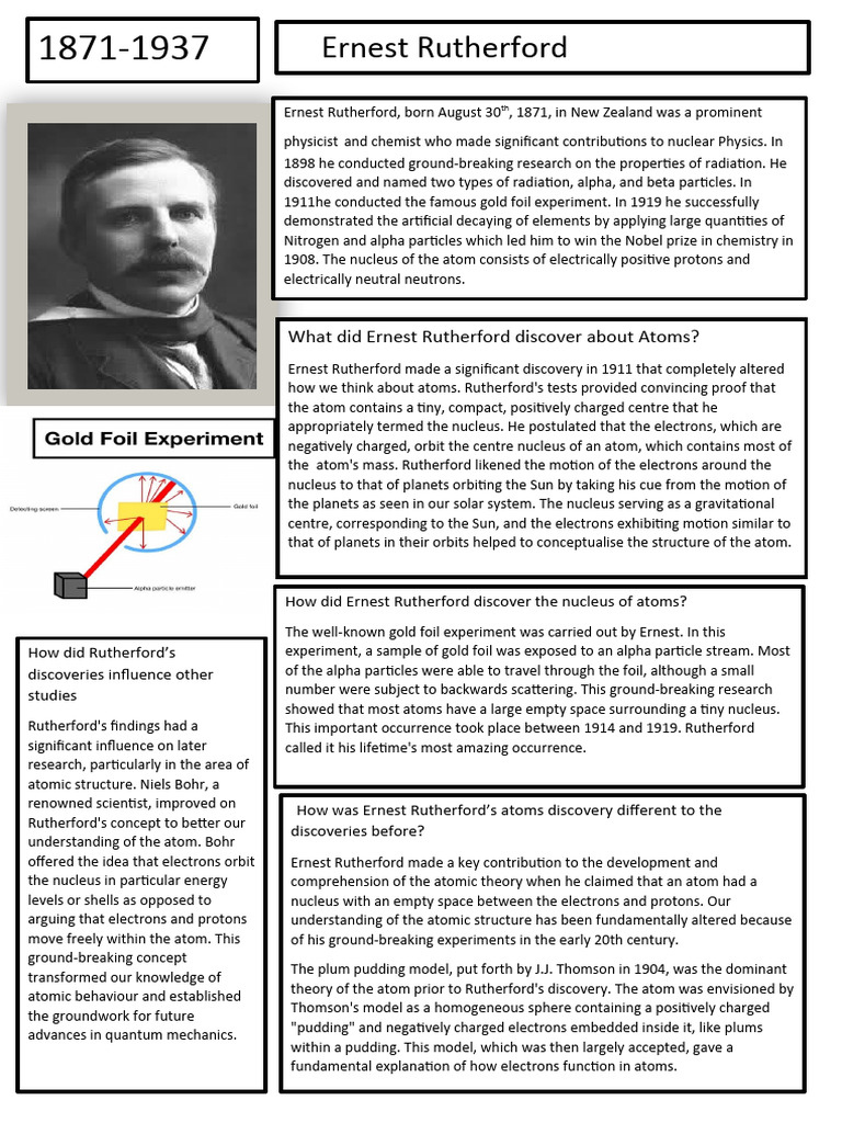 Rutherford Facts | PDF | Atoms | Atomic Nucleus