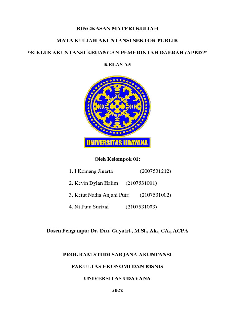 Sektor Publik - Siklus Pengelolaan Keuangan Pemerintah Daerah | PDF | Pengelolaan Keuangan & Uang