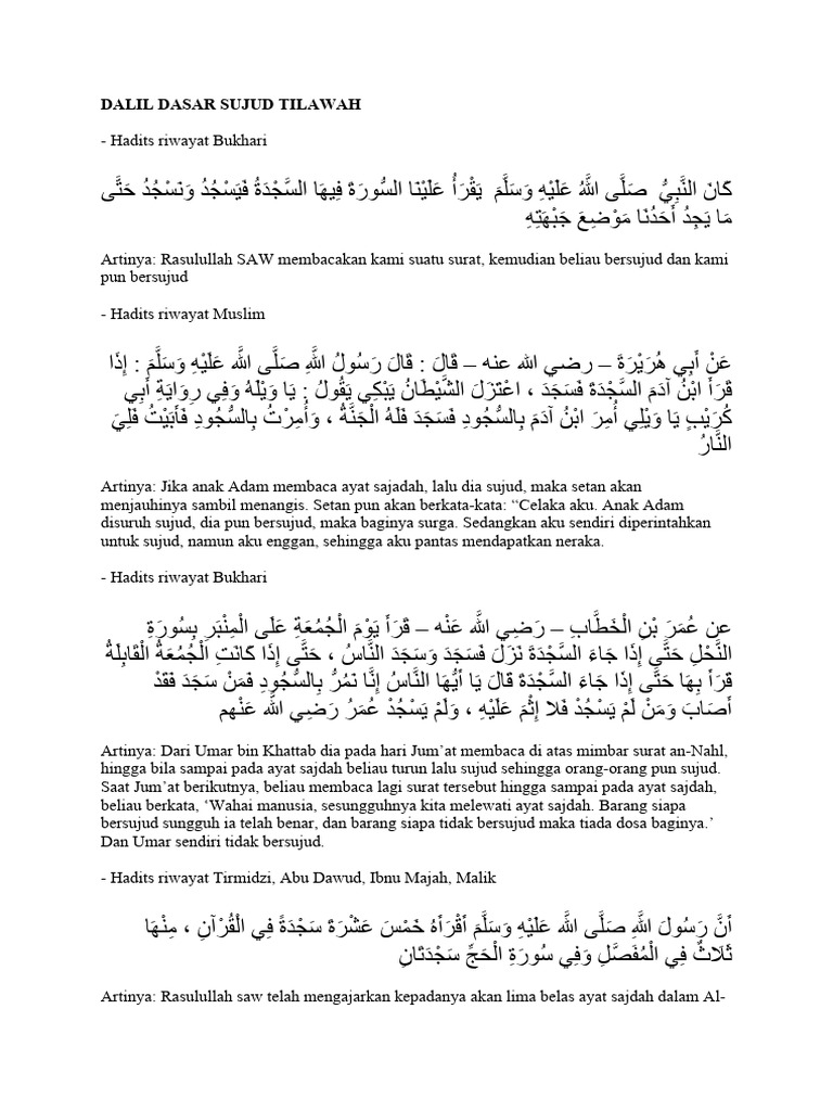 Dalil Dasar Sujud Tilawah | PDF