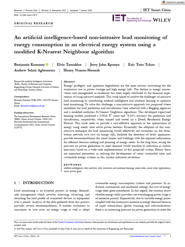 IET Smart Cities - 2024 - Kommey - An Artificial Intelligence Based Non ... IET Smart Cities - 2024 - Kommey - An Artificial Intelligence Based Non ...