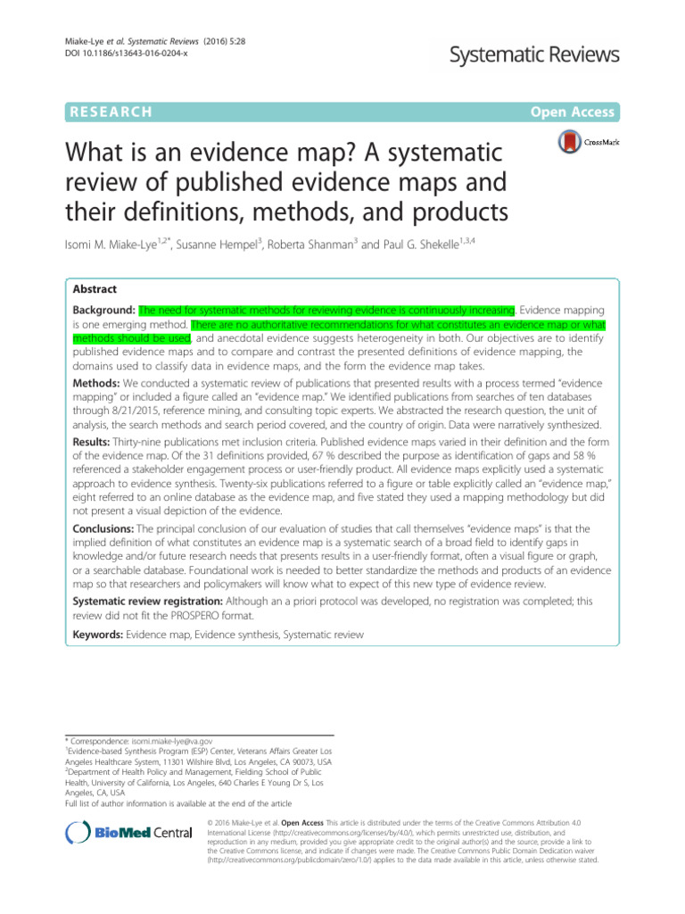 What Is An Evidence Map | PDF | Systematic Review | Evidence Based Medicine