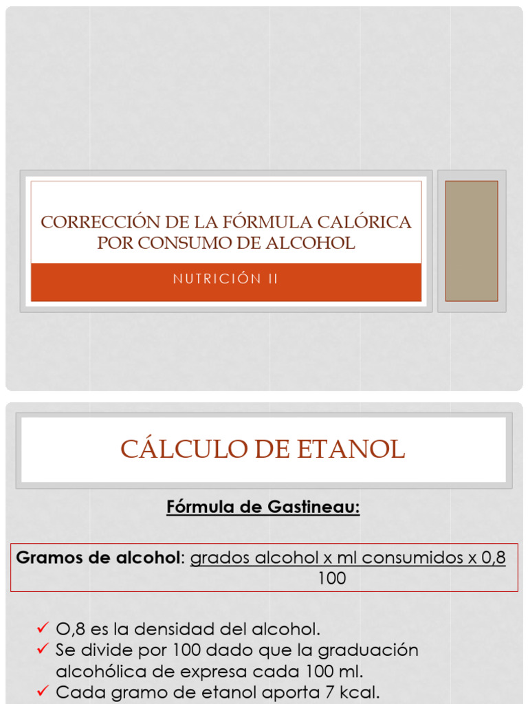 Cálculo de Gramos de Alcohol en Bebidas | PDF | Cocina, comidas y vino