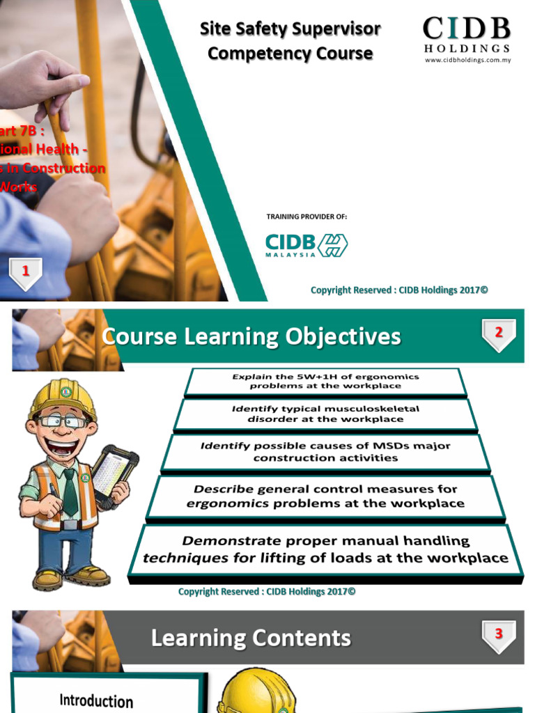 BI 007B Occupational Health - Ergonomics in Construction Works | PDF ...