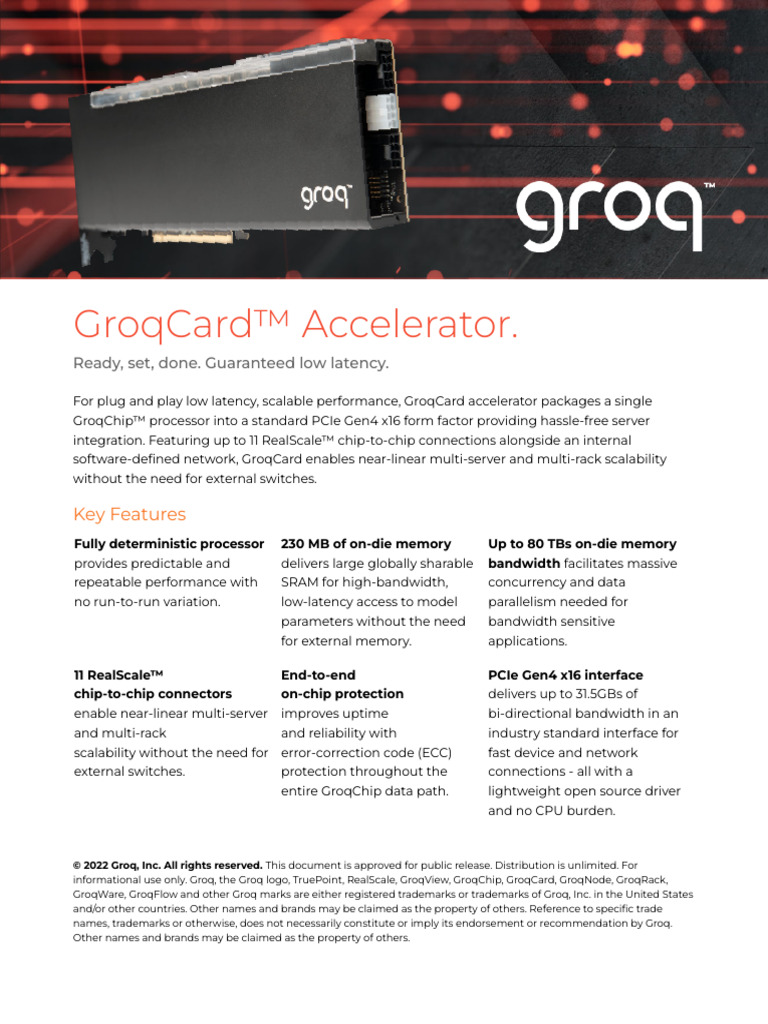 GroqCard™ Accelerator Product Brief v1.6 | PDF | Office Equipment ...