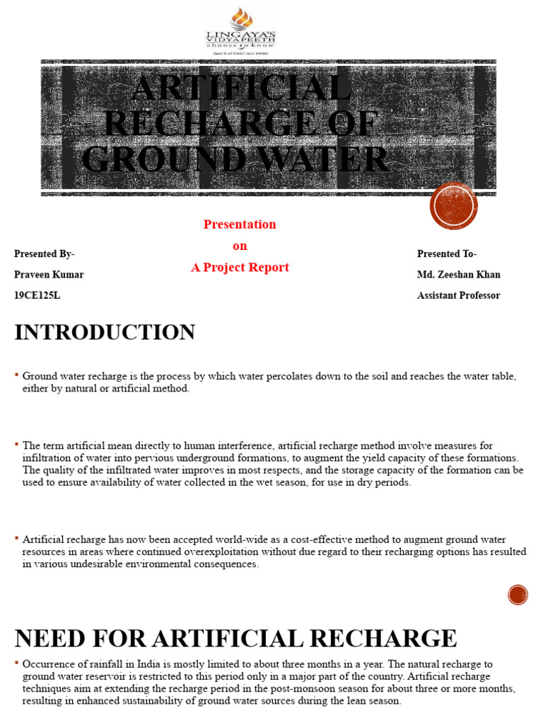 Artificial Recharge of Ground Water | PDF | Groundwater | Aquifer