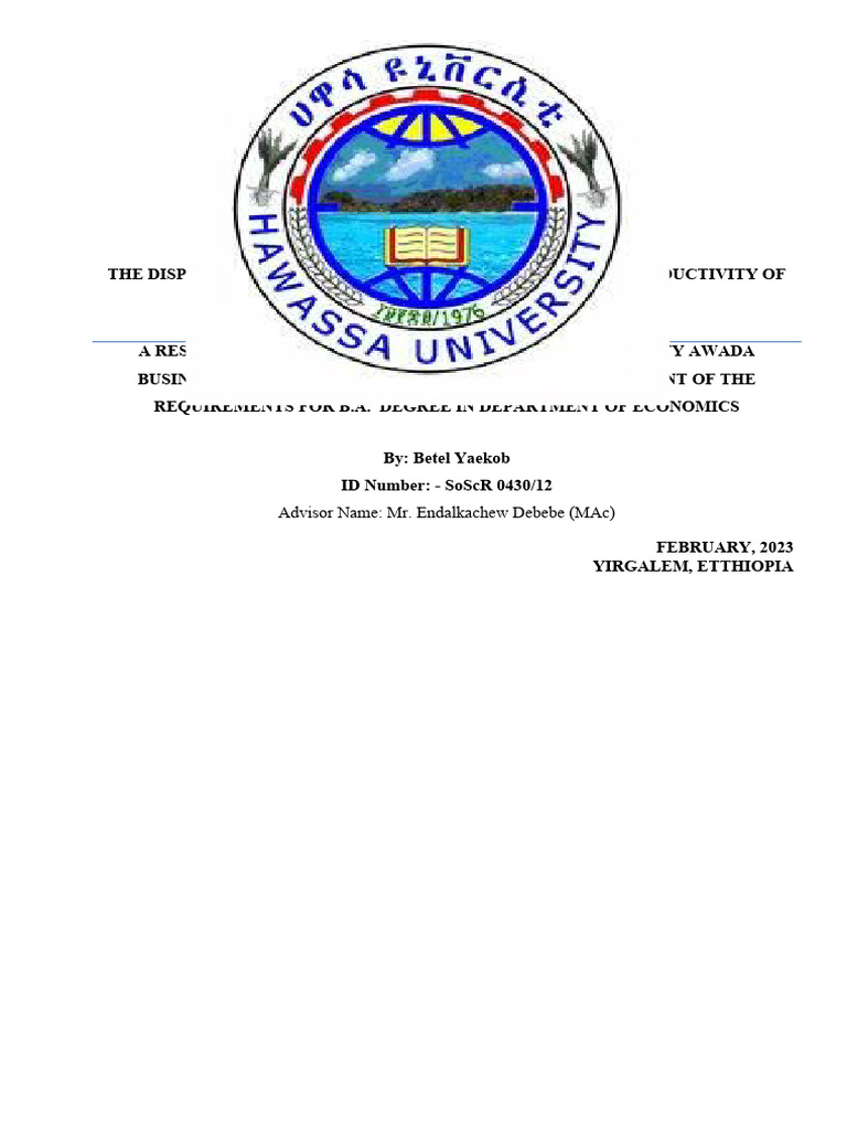 Betel Yaekob Bahiru Research 2015 | PDF | Sampling (Statistics ...