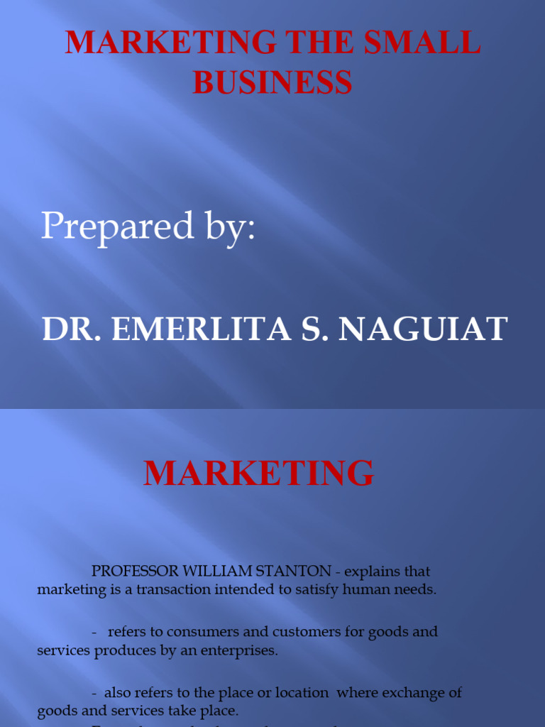 Chapter 7 Marketing The Small Business | PDF | Marketing | Sales