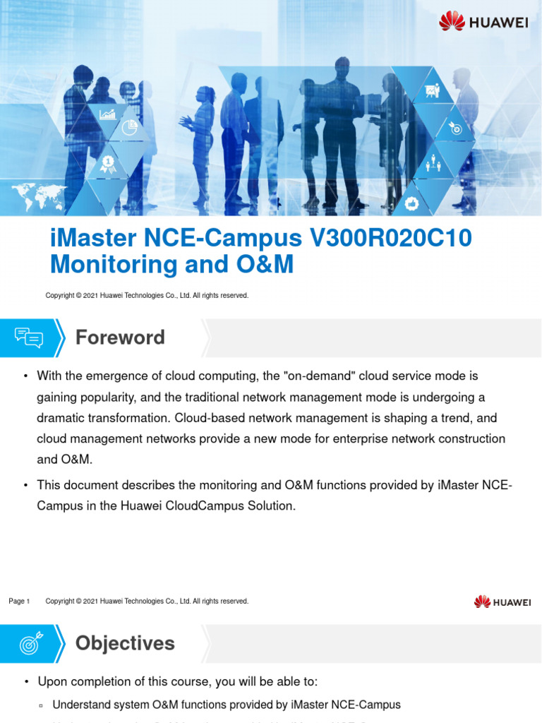 Imaster NCE-Campus V300R020C10 Monitoring and O&M | PDF | Computer Network | Cloud Computing