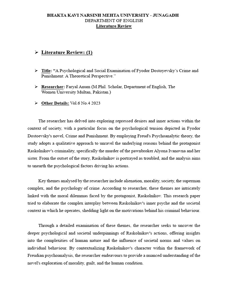 Literature Review (Component) Submission | PDF | Id | Psychoanalysis