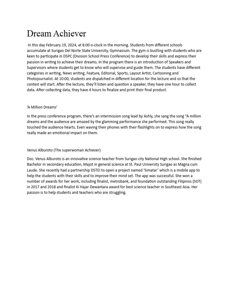 Dream Achiever | PDF