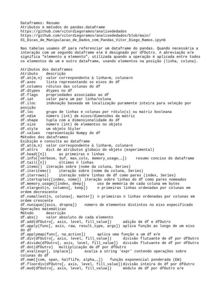 Resumo Sobre Data - Frames | PDF | Desvio padrão | Divisão (Matemática) Resumo Sobre Data - Frames | PDF | Desvio padrão | Divisão (Matemática)