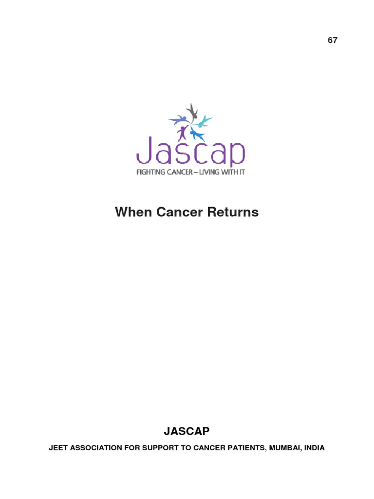 E - 67 - When Cancer Returns | PDF | Alternative Medicine | Cancer