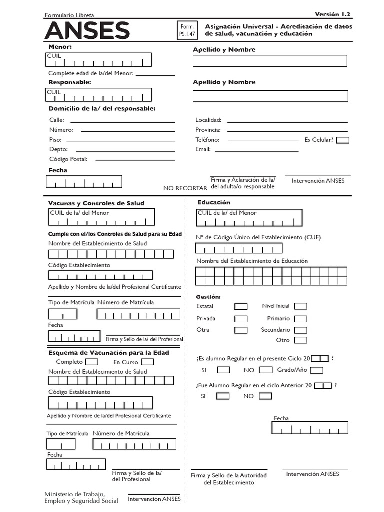 Formulario 1.47 | PDF | Certificado de nacimiento