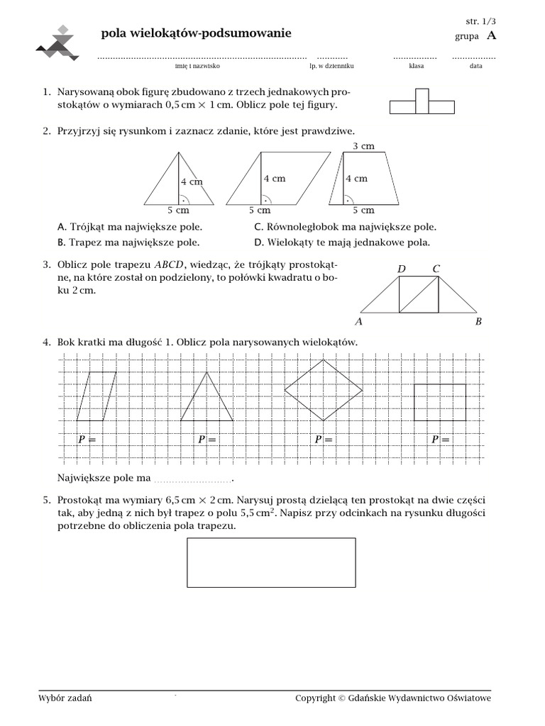 Pola Wielok T W-Podsumowanie | PDF