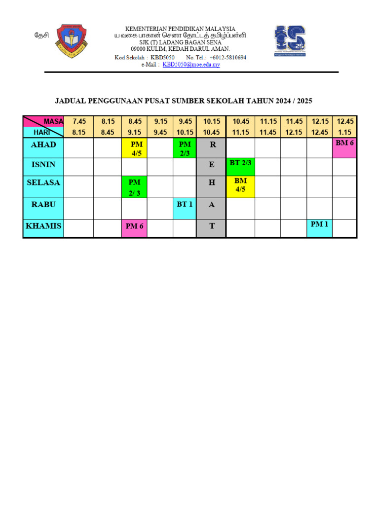 Jadual PSS 2024 | PDF