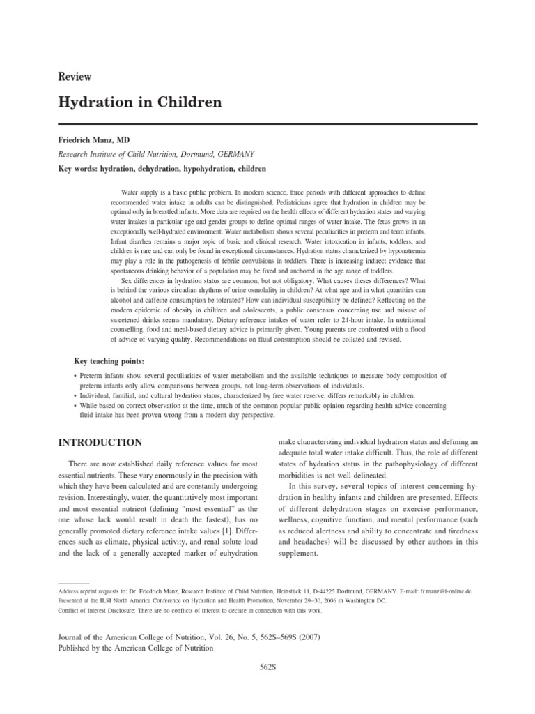Hydration in Children | PDF | Dehydration | Diarrhea