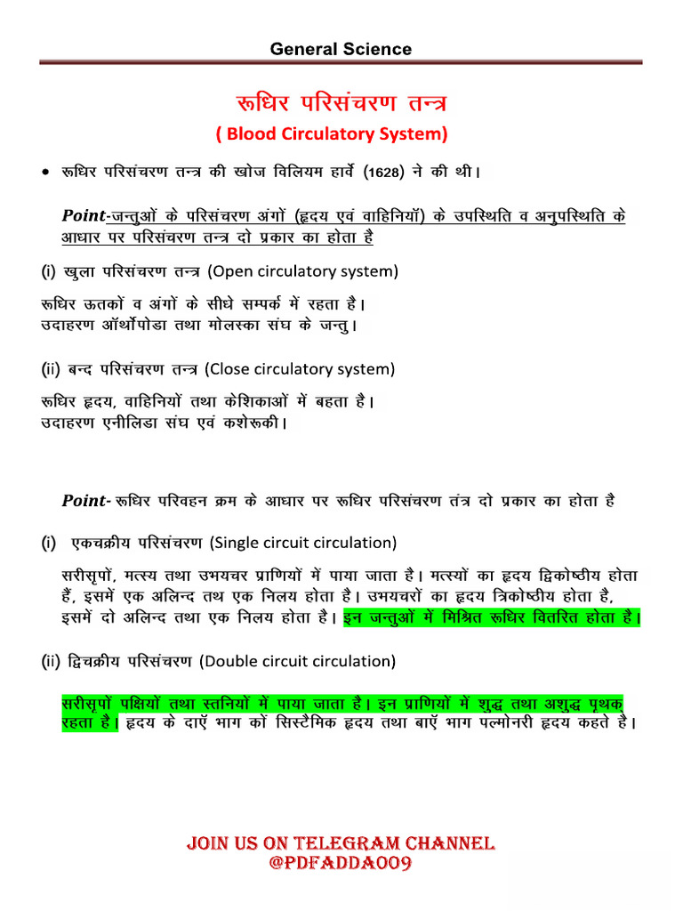 Blood Circulatory System Pdf