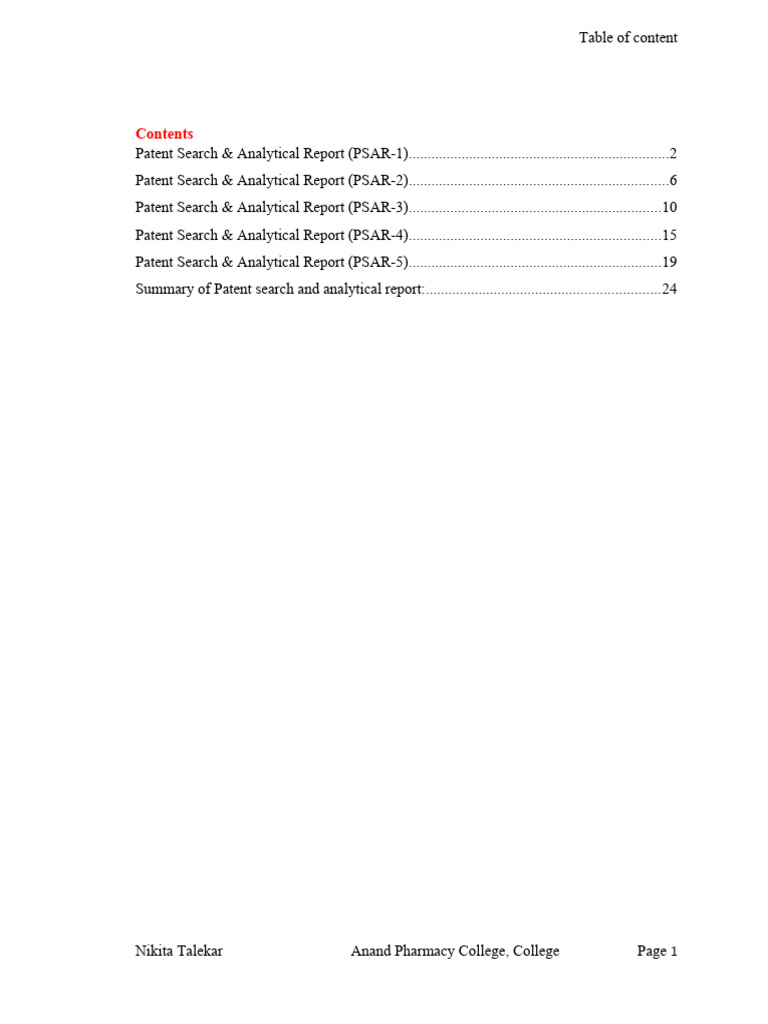 Psar Report PDF Pharmaceutical Formulation Bioavailability