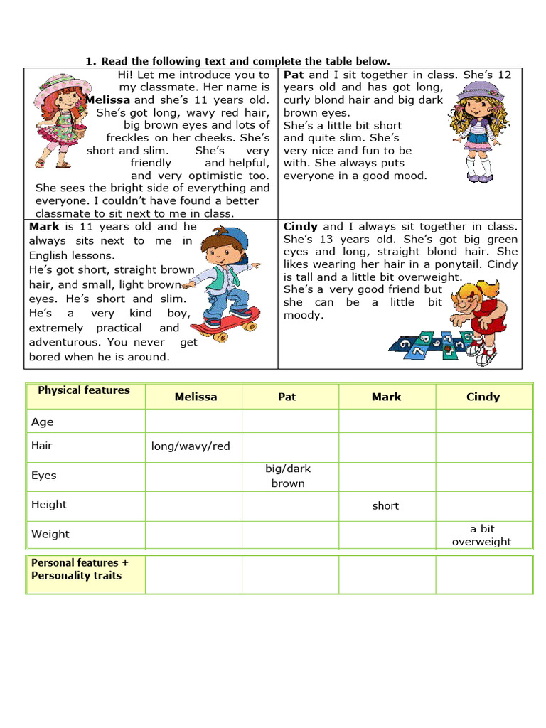 4.6 - Ficha de trabalho - Adjectives for describing people (1) | PDF ...