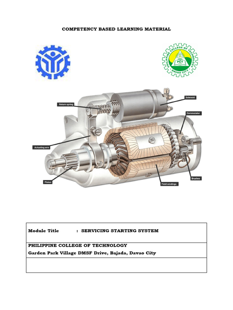 CBLM-Auto Starting System | PDF | Manual Transmission | Manufactured Goods