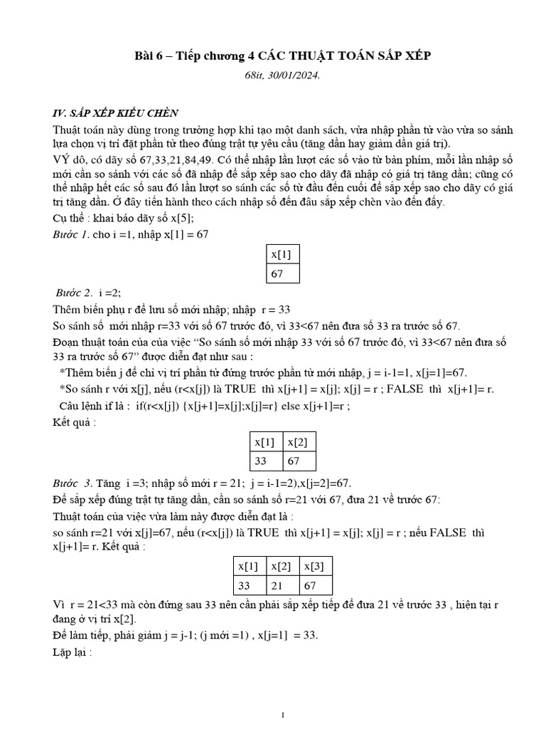Bài 6 SortchènSearchĐệQuy Sv | PDF