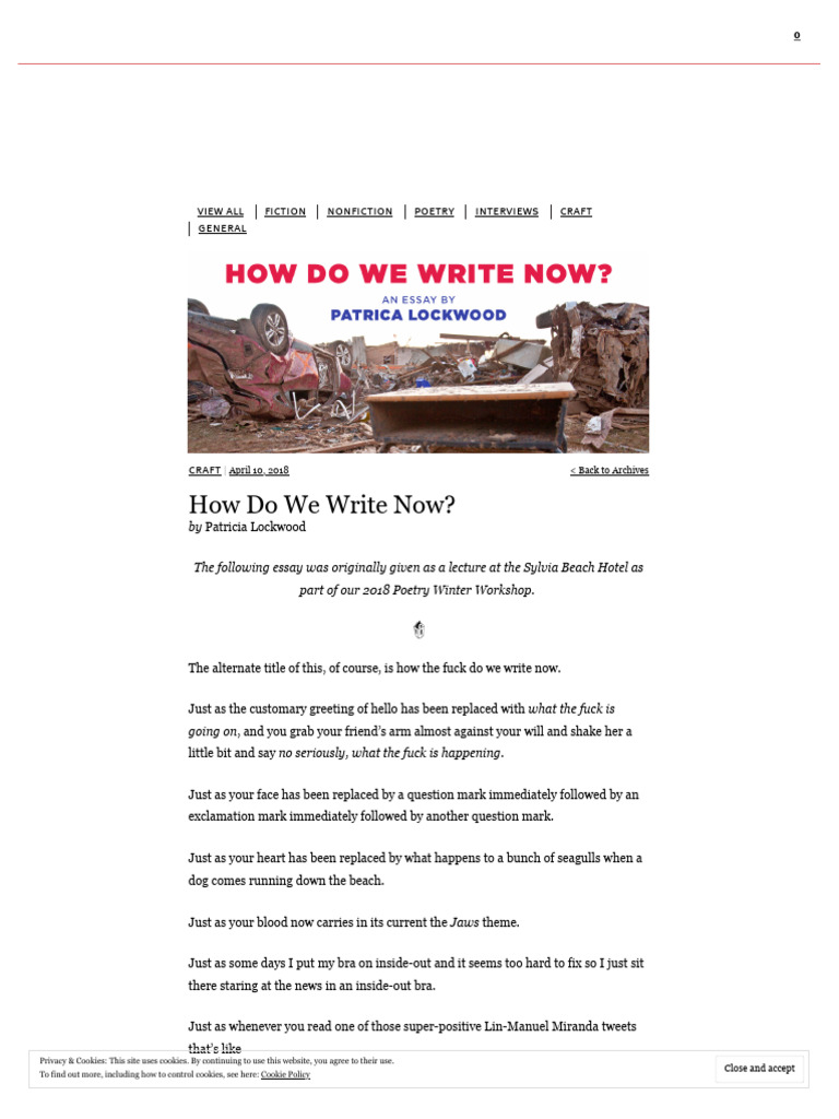 How Do We Write Now - Tin House | PDF